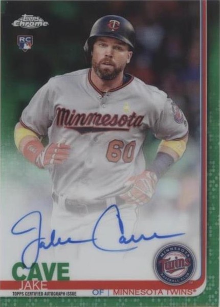 2019 Topps Chrome - Rookie Autographs Green Refractor #RA-JC Jake Cave ...