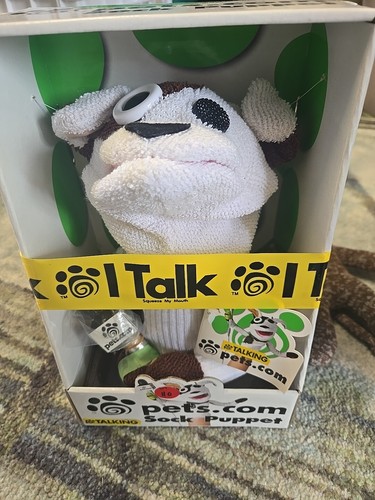 Pets.com Talking Sock Puppet Interview Dog w/ Microphone WORKS NEW | eBay
