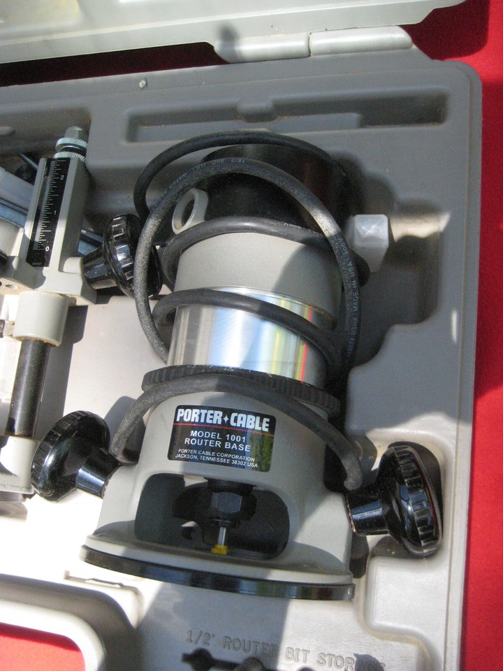 Porter Cable router set, 1001 / 6931 / 6902, 12 bits, wrenches, case ...