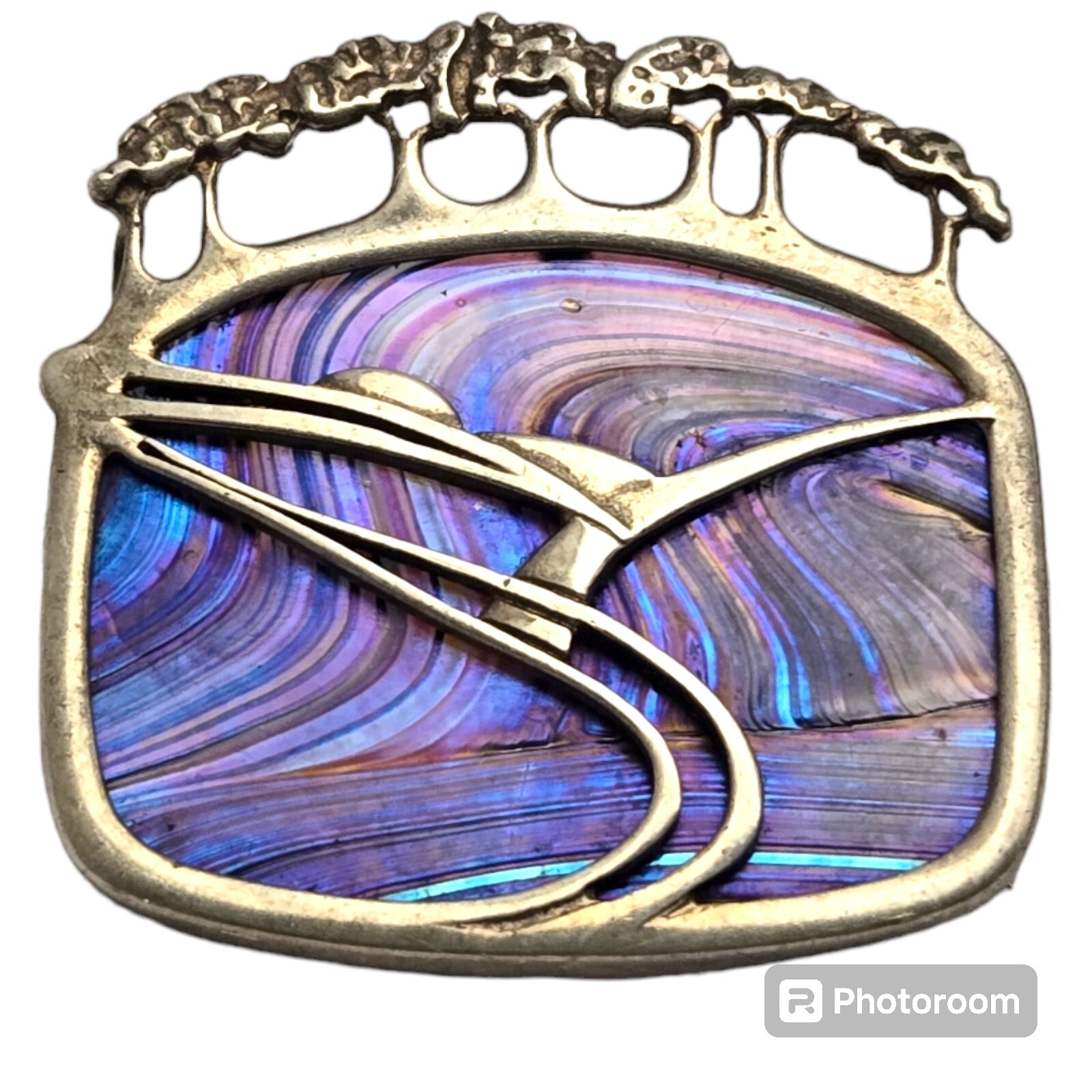 Pat Cheney Ditchfield Brooch Collaboration 925 Silver Glass Chene D ...