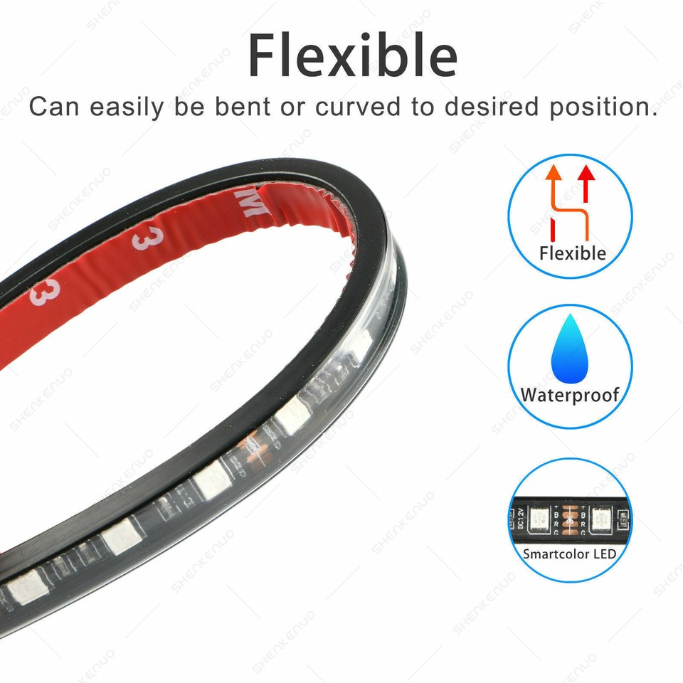 4PC Waterproof RGB 48 LED Under Car Tube Strip Underglow body Neon ...