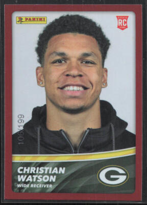 2022 Panini Sticker & Card Christian Watson Red Rookie #106/199 Packers ...