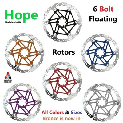 Hope 6 Bolt Floating Rotors All Colors & Sizes 140-220 (Brand New) | eBay
