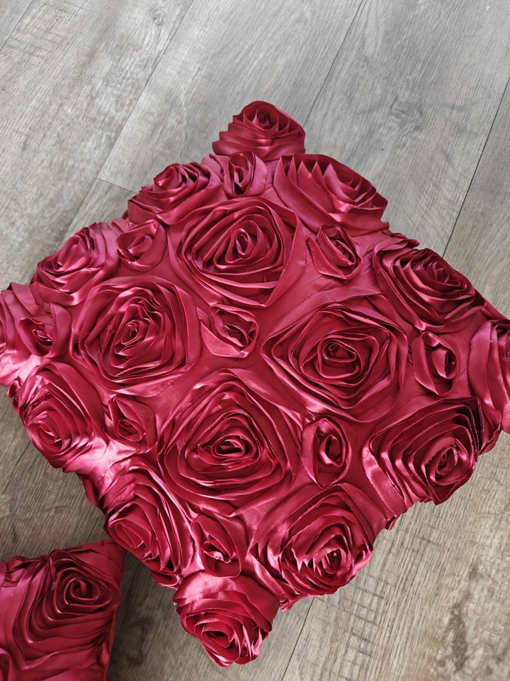 Red Rose Decorative Cushion / Pillow/Throw Burgundy Red | eBay UK