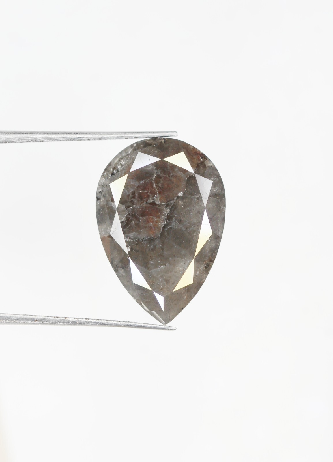 7.31 Ct Natural Loose Pear Diamond Grey Color pear Cut rustic diamond ...