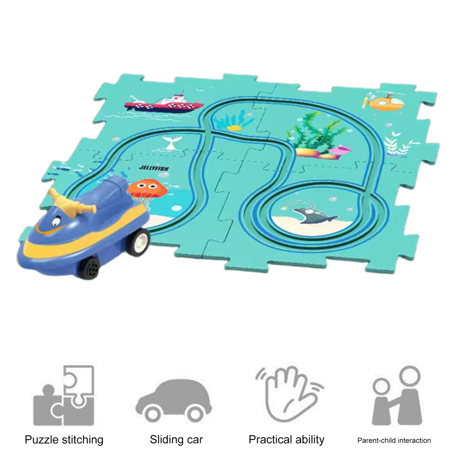 Car Track Puzzle Set Land/ocean/dinosaur Entertainment Cartoon Electric ...