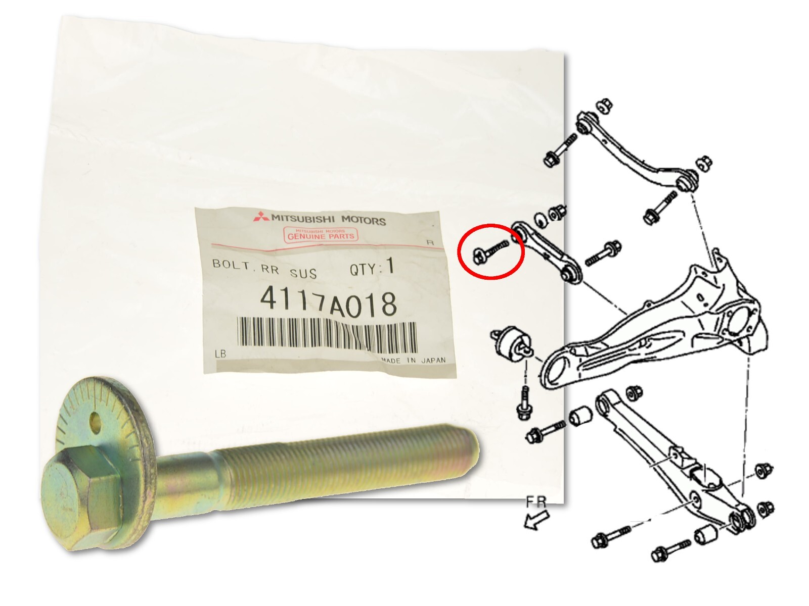Mitsubishi Lancer Outlander Eccentric Camber Bolt Rear Arm 4117A018 ...