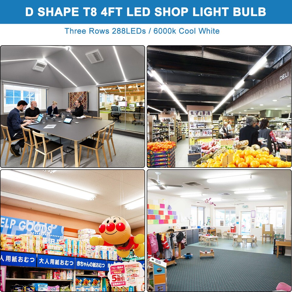 FA8 45W 72W 120W 8FT LED Shop Light T8 Single Pin 8 Foot F96T12 Tube ...