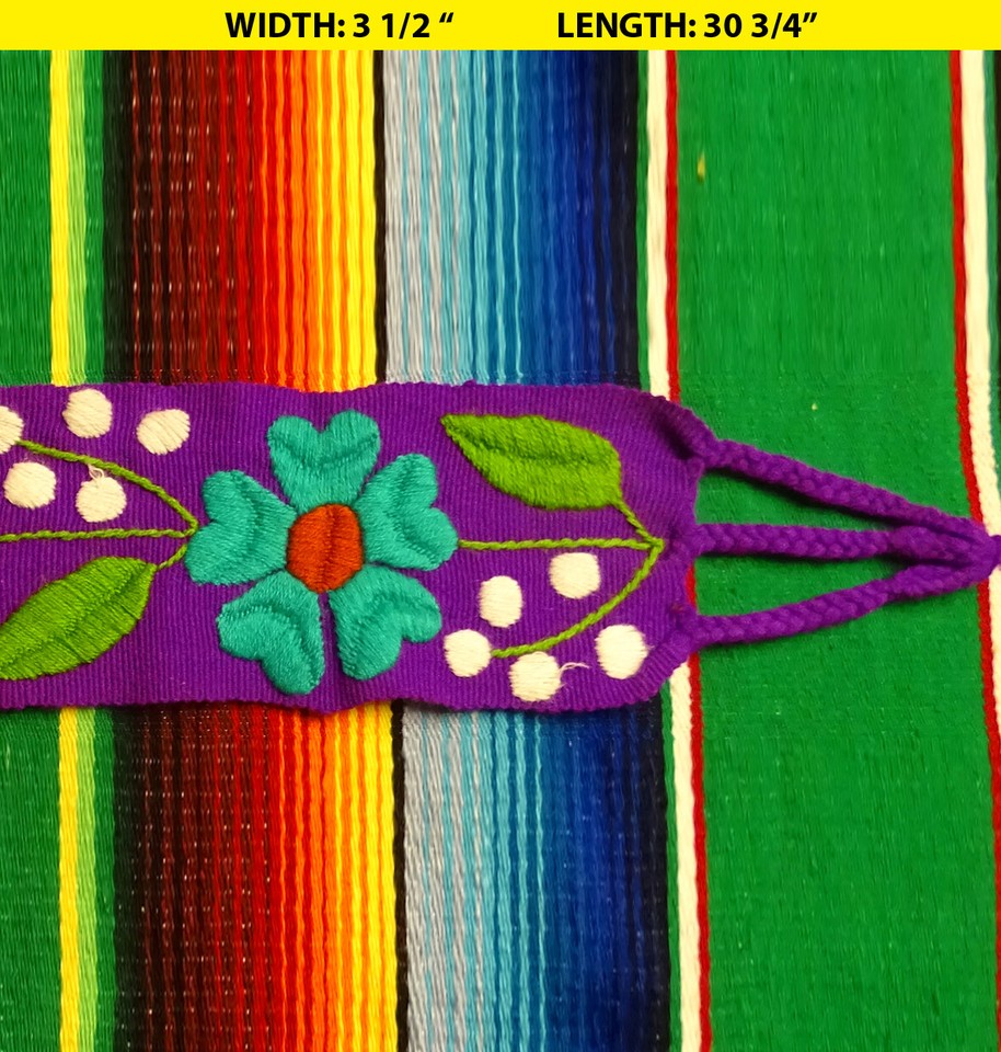 Handmade Mexican Embroidered Sash from Chiapas Zinacantan | eBay