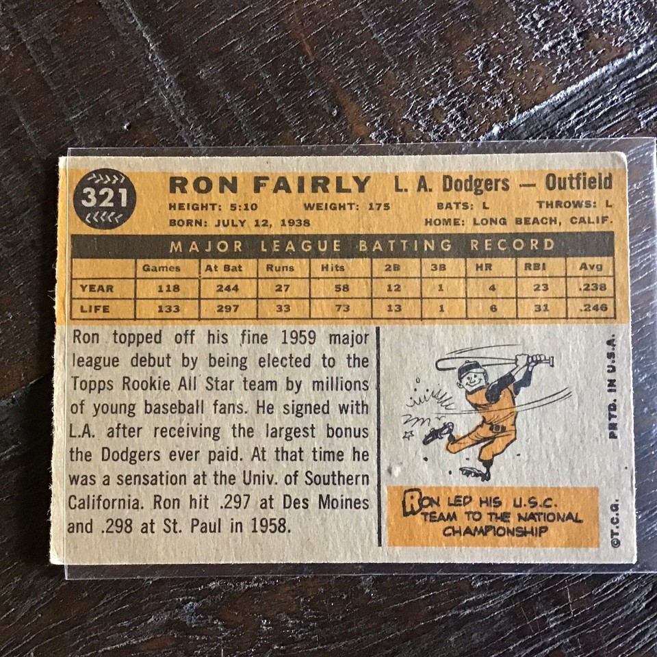 1960 Topps - #321 Ron Fairly | eBay