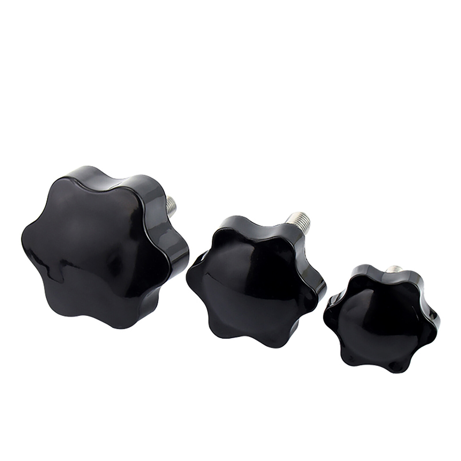 M4 M5 M6 M8 M10 M12 Black Plastic Star Shaped Thumb Screws Hand Grip ...