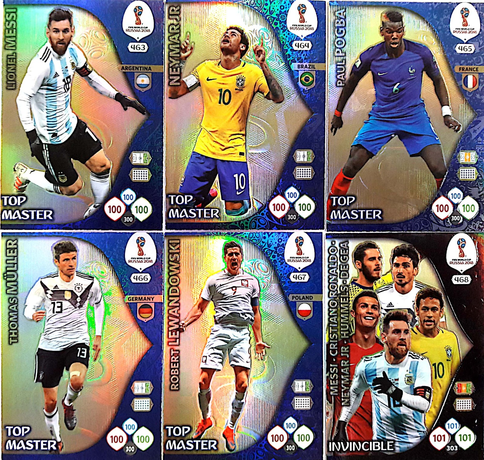 World Cup 2018 Specials Cards - Messi, Neymar, Top Master and ...