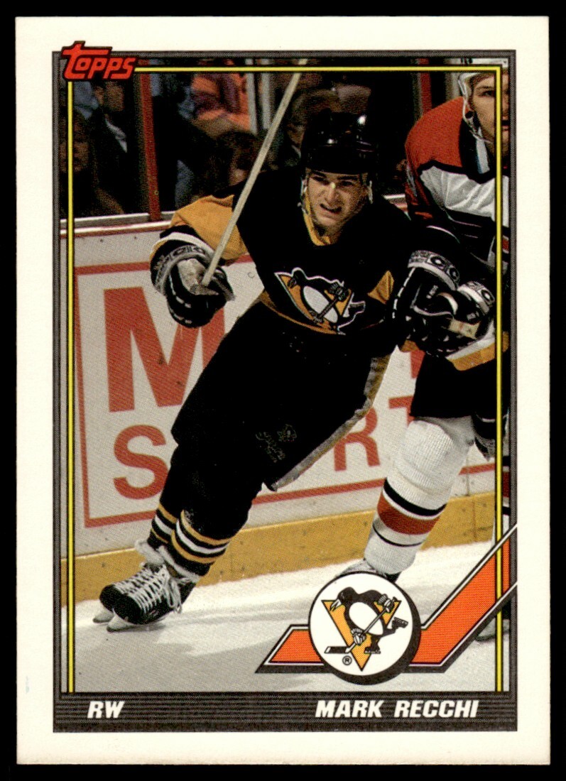 1991-92 Topps #196 Mark Recchi Pittsburgh Penguins | eBay