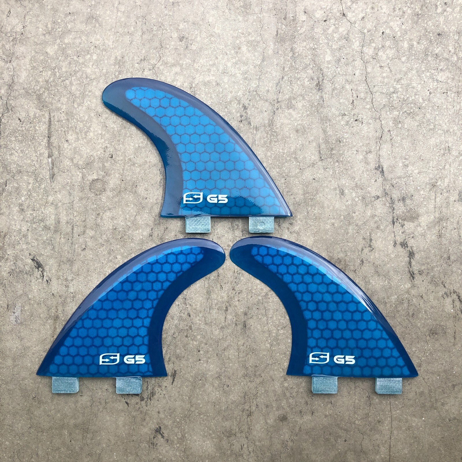 FCS Thruster Performace Glass Blue G5 4.44" x 4.38" | Honeycomb | New ...