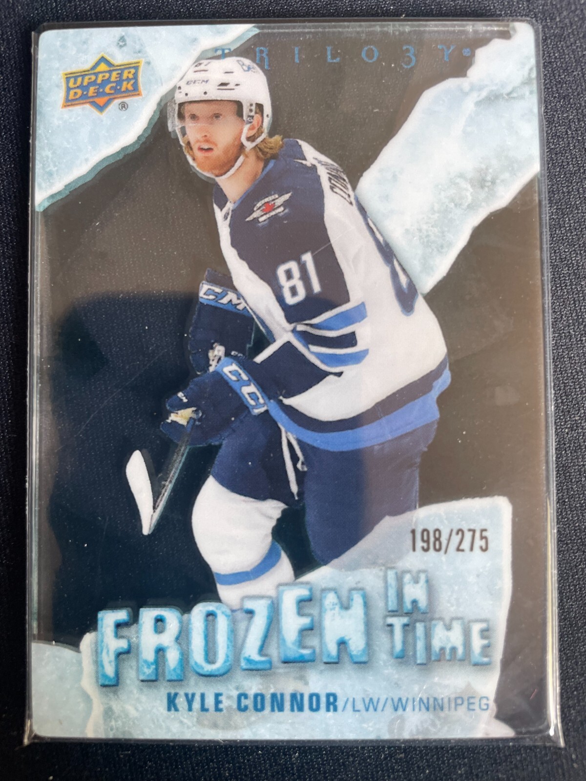 Kyle Connor 2022-23 Upper Deck Trilogy Frozen In Time Plexiglass Card ...