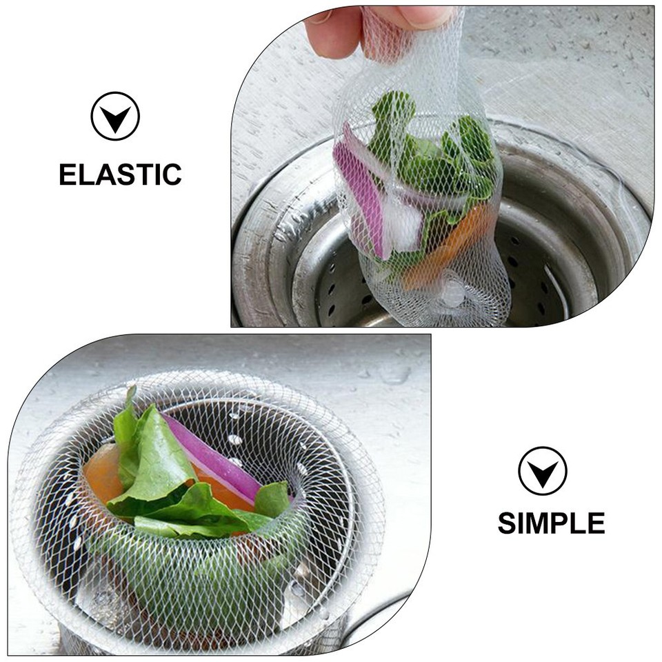 400 Pcs Wash Basin Drain Filter Straining Net Bag Washing Sink Nets ...
