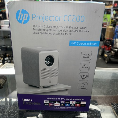 HP CC200 Projector Bundle 1080p w/ Roku Express & 84" Screen - New | eBay