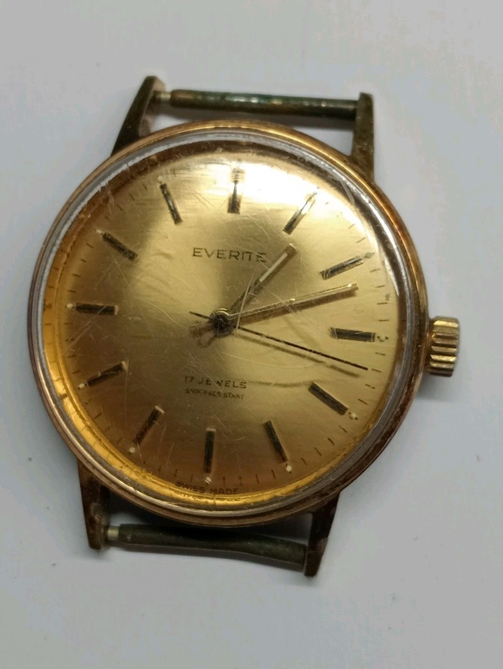 Mens Vintage Everite Automatic 17 Jewels Watch Ticking Swiss Made No ...