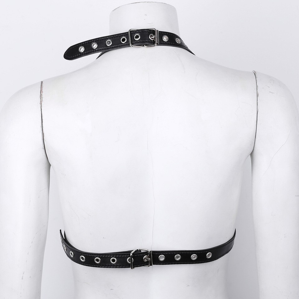 Women Adjustable Leather Harness Bra Body Chest Cage Belt Strap ...