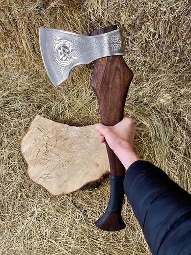 Hand Forged Steel Axe "RUNES", Hunting Hatchet, Tomahawk Hand Throwing ...