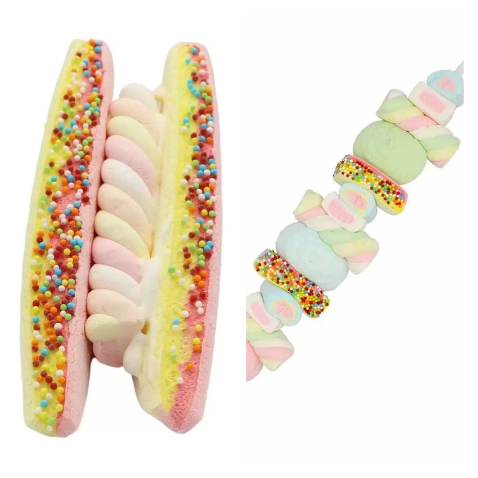 Marshmallow Gummy Candies Face & Man Mallow, Kebab & Sandwich Mallow ...