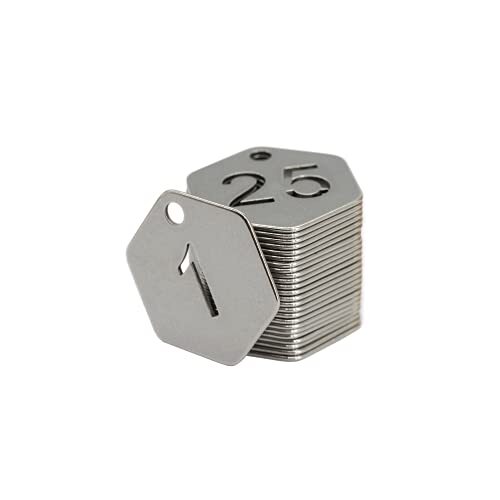 Hexagon Shape Hollowed Stainless Steel Number Tags Key Tags ID Tags 1 ...