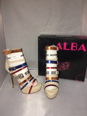 Alba high heels stiletto strappy platform shoes tan/khaki Multi-color ...