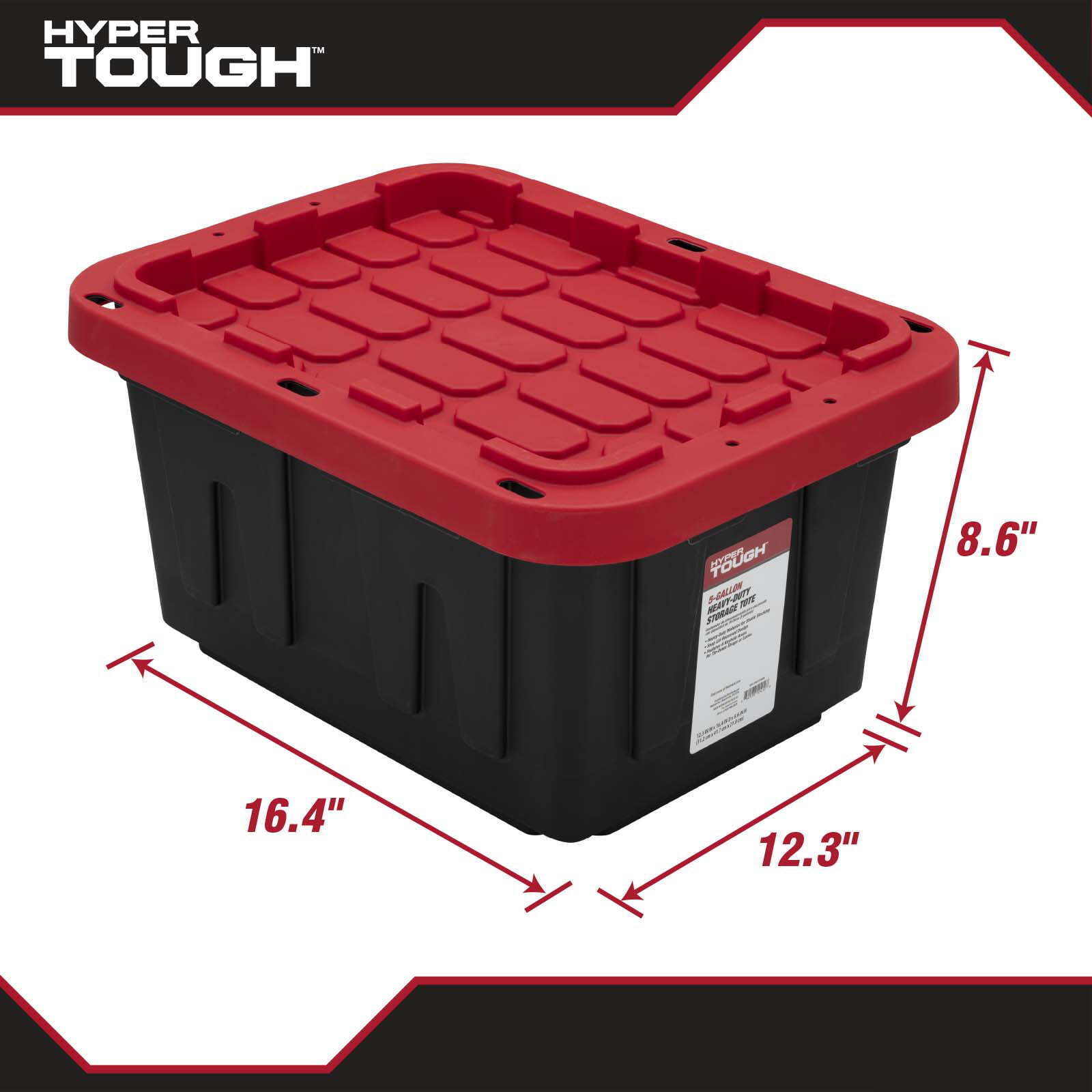 4 pack Heavy Duty Storage Bin 5 Gallon w/ Snap Lid Lockable Portable ...