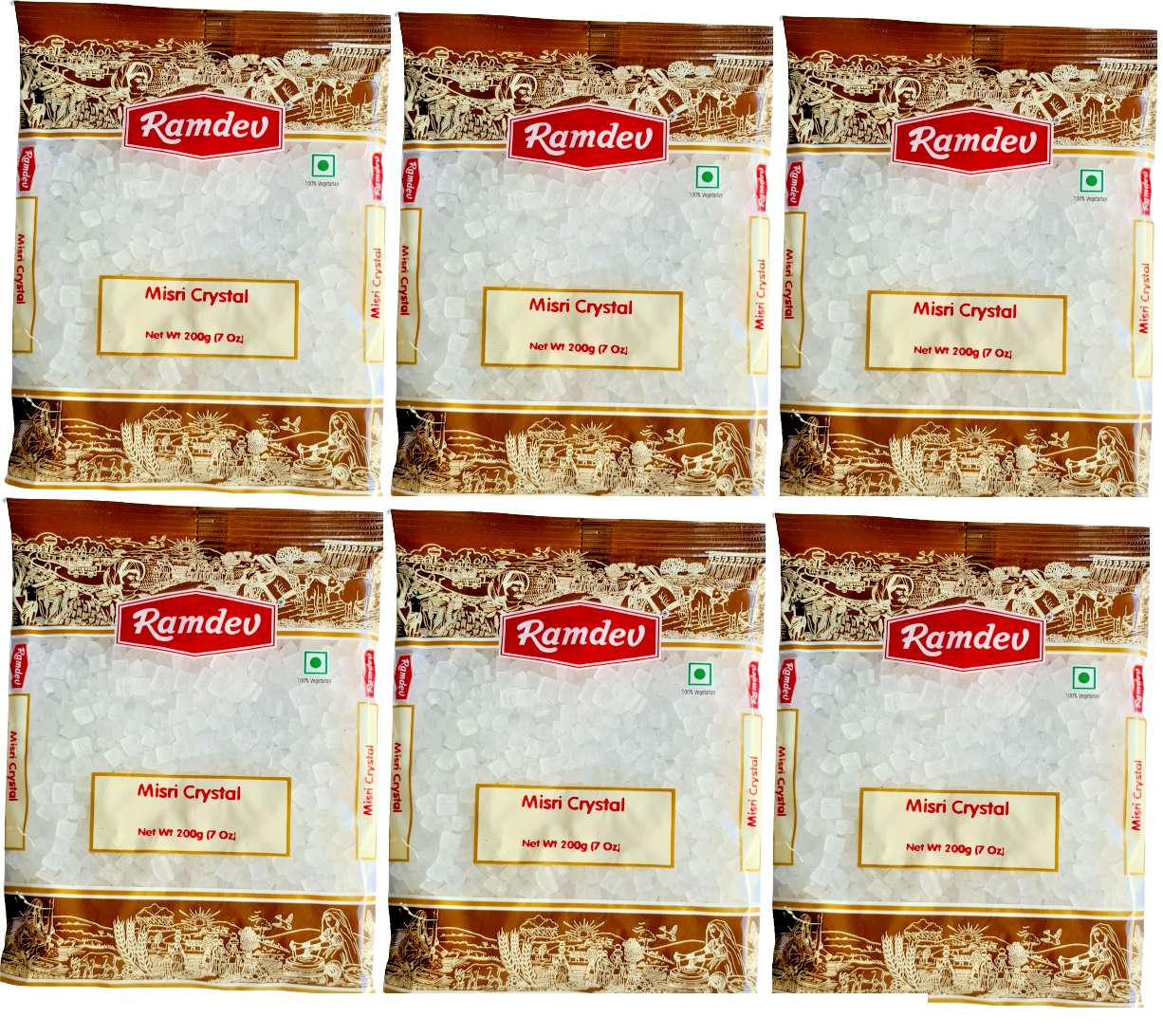 6 x 200g (1.2kg) Sugar Cubes Mishri Misri Sweet Premium Shakar Rock ...