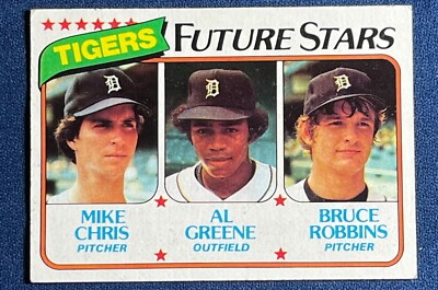 1980 TOPPS #666 MIKE CHRIS, AL GREENE, BRUCE ROBBINS (DETROIT TIGERS ...