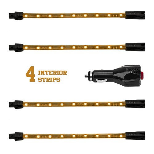 Amber - 4x8" Single Color XKGLOW Underglow LED Accent Light Car/Truck ...