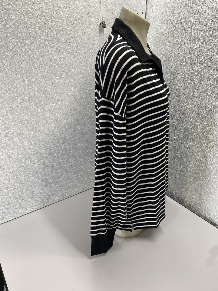 Rag & Bone Womens The Knit Stripe Polo Neck Long Sleeve Shirt Size L ...