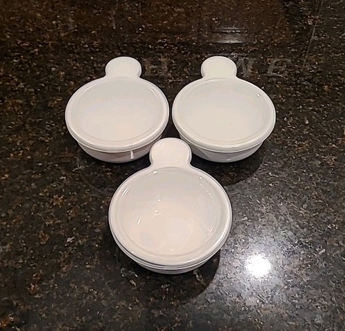 SET (3) Corning Ware GRAB-IT White 550 mL Bowls Casseroles P-150-B, Plastic Lids | eBay