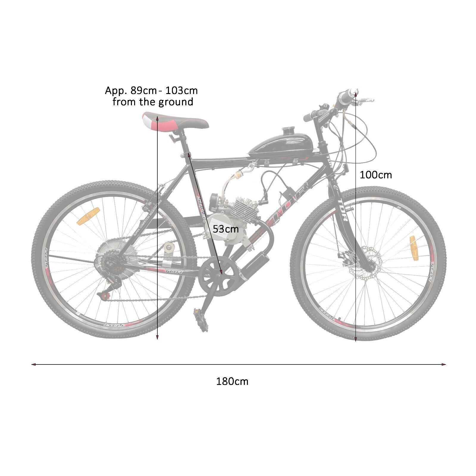 DIY 80CC 100CC MOTORISED PUSH BIKE ENGINE MOTOR KIT WITH 27.5" BICYCLE ...
