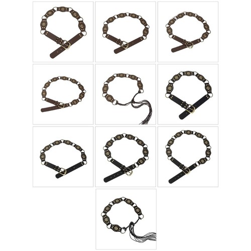 Ethnic Style PU Waist Belt with Carved Flower Rivets for Girl Jeans ...