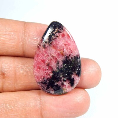 Natural Pink Rhodonite Polished Cabochon Pear Shape Gemstone Loose 41 ...