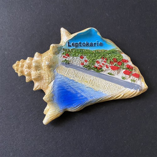 Leptokaria Greece Tourist Souvenir Conch Shell Shape 3D Resin Fridge ...
