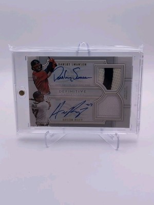 Austin Riley Dansby Swanson 2020 Topps Definitive Dual Patch Auto White ...
