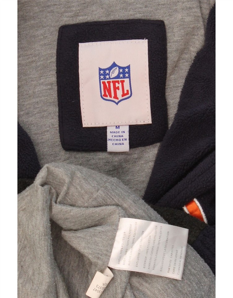 NFL TEAM APPAREL Mens Fleece Jacket UK 38 Medium Navy Blue Colourblock ...