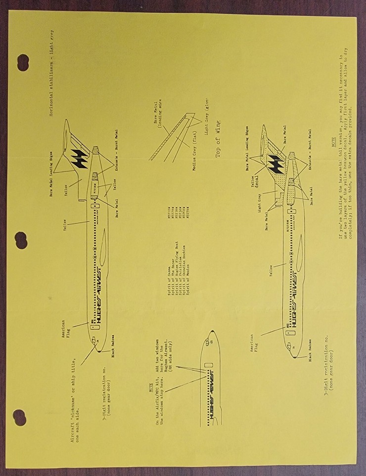 1/144 - FLIGHT DESIGNS DECAL - HUGHES AIRWEST AIRLINES - BOEING B727 ...