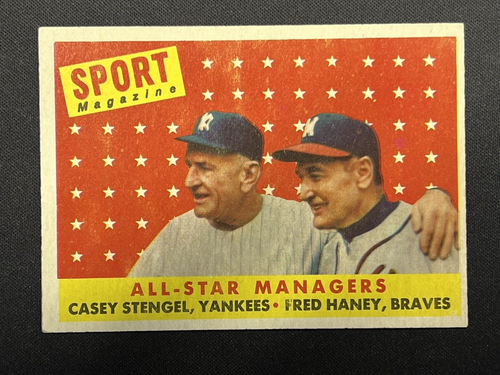 1958 Topps Casey Stengel Fred Haney '58 All-Star Managers | eBay