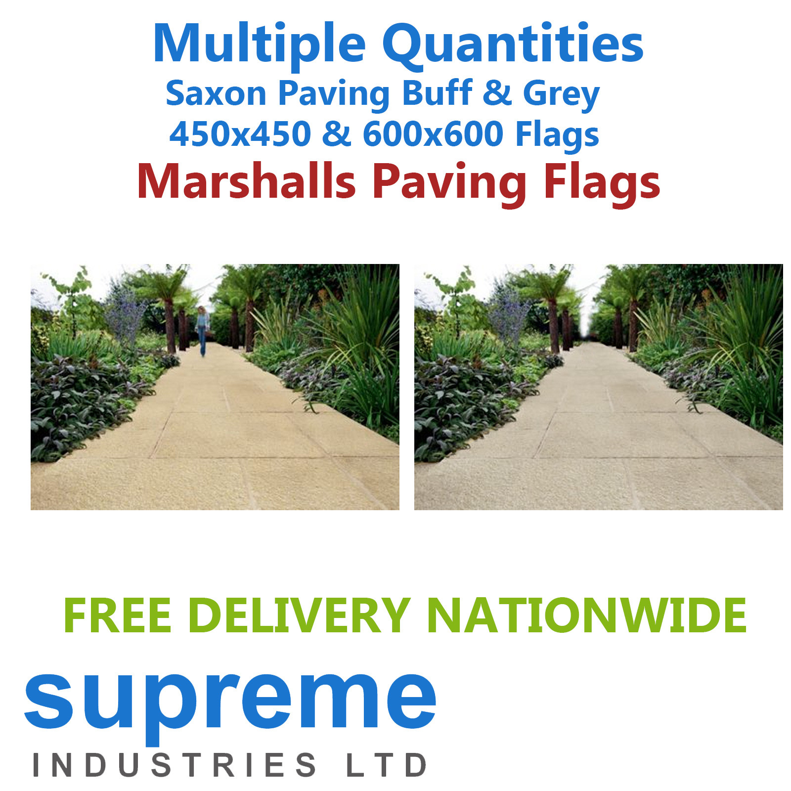 Saxon Paving Marshalls Buff & Grey 450x450 & 600x600 Multiple ...