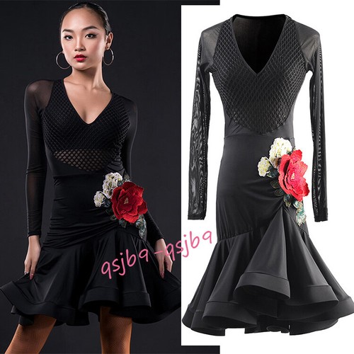 Latin Salsa Rhythm Performance Dress Rumba Samba Paso Doble Ballroom ...