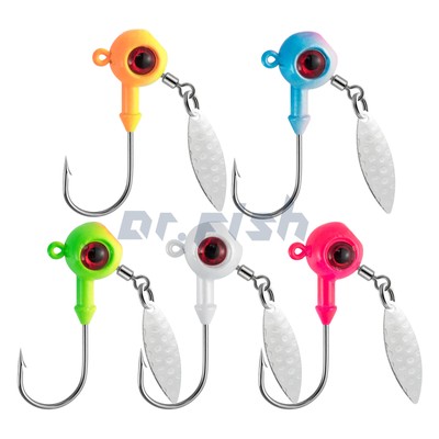 Dr.Fish 10x Fishing Underspin Crappie Jigs Head + Spinner Blade Fresh ...