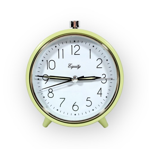 Equity Brand - Silent Sweeping Quartz Metal 5" Tabletop Alarm Clock ...