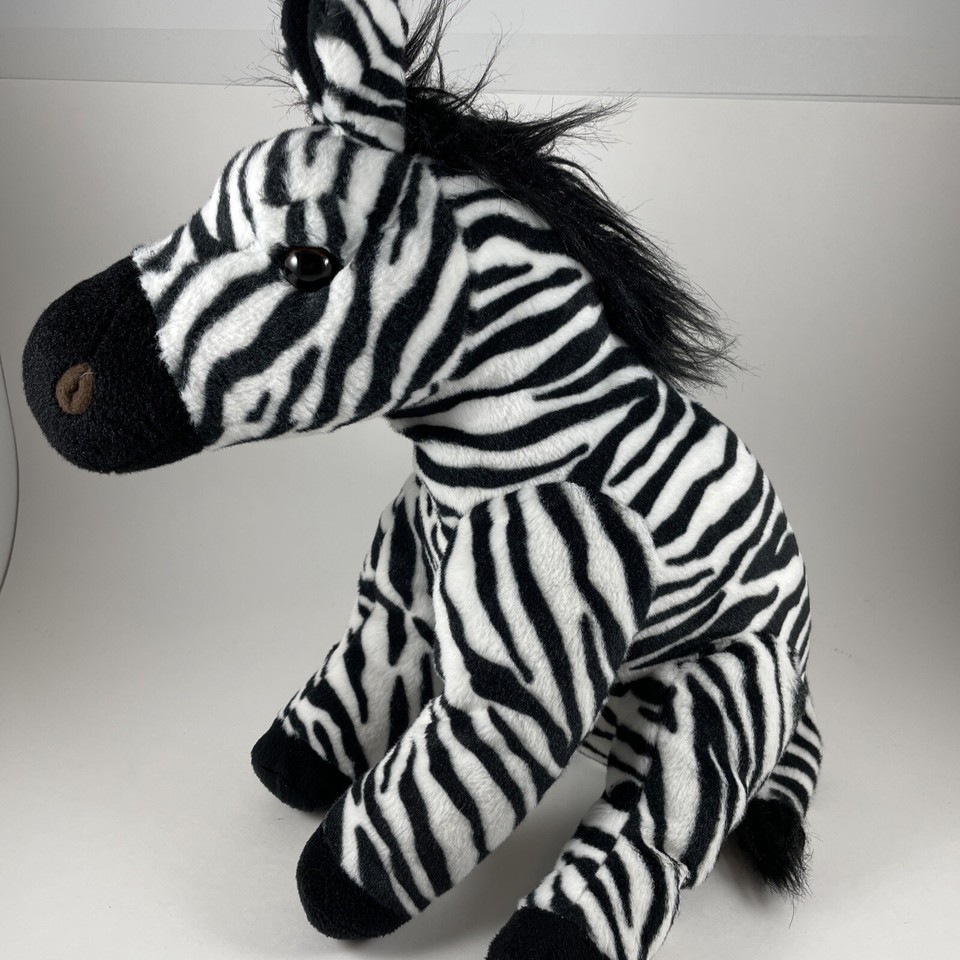 Wild Republic Plush Zebra Stuffed Animal Black & White Toy 12” Soft ...