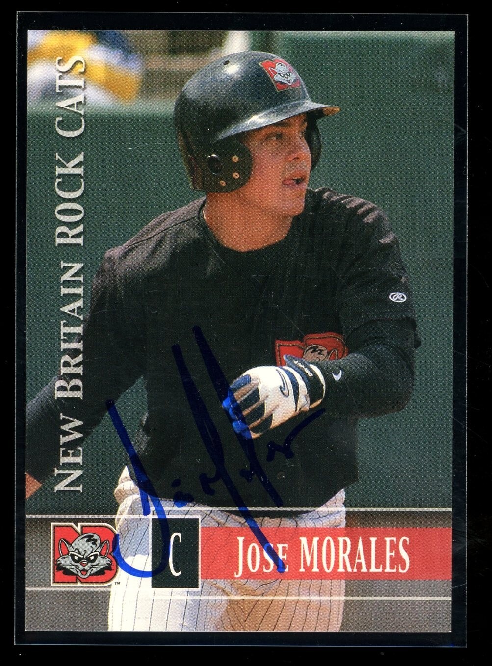 2005 New Britain Rock Cats JOSE MORALES Signed Card autograph auto ...