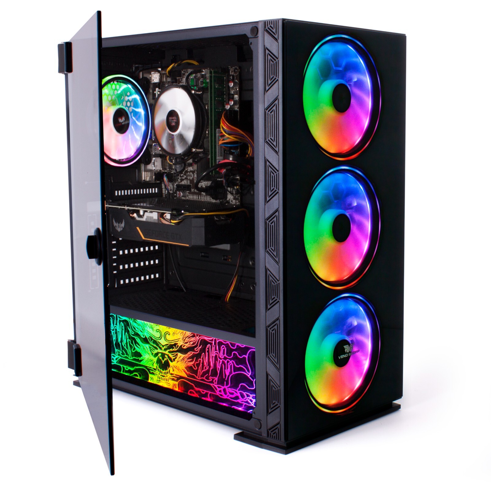 VenoScorp Gaming ARGB PC Intel i5-2400 8GB DDR3 256GB SSD+500GB HDD Win ...