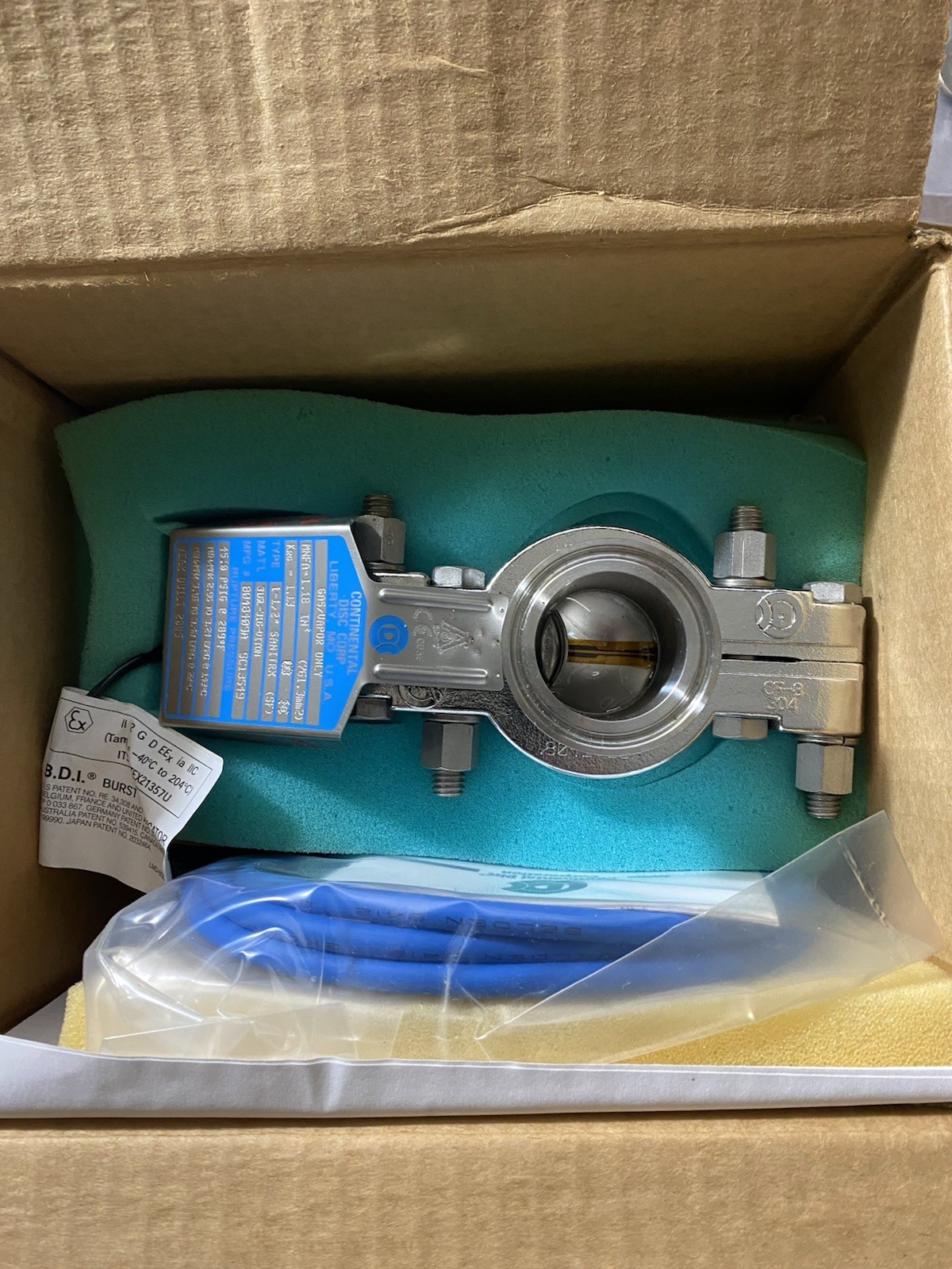 Continental Rupture Disc Assembly W/Sensor 1.5" 45.0 PSIG | eBay