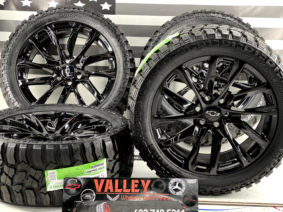 22x9" Escalade CHEVY GM 12 Spoke FR 98 Gloss Black OEM "WHEELS ONLY NO ...